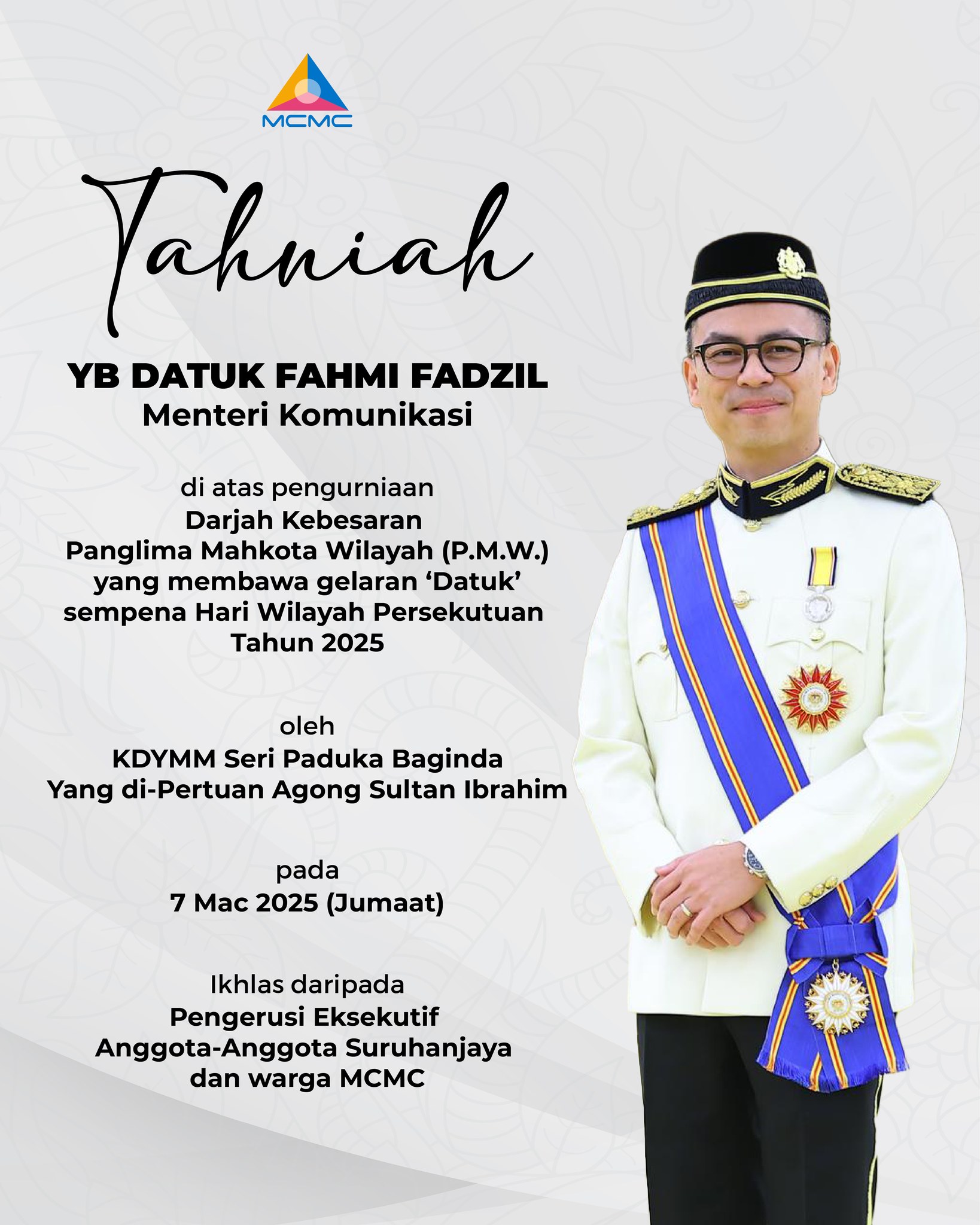 Ucapan tahniah kepada YB Datuk Fahmi Fadzil, Menteri Komunikasi – NADI ...